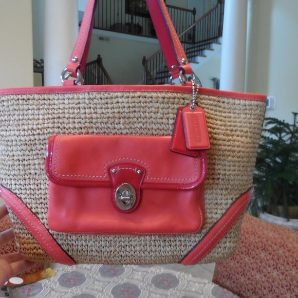 Coach | Bags | New Coach Natural Beige Rafiared Leather Tote | Poshmark